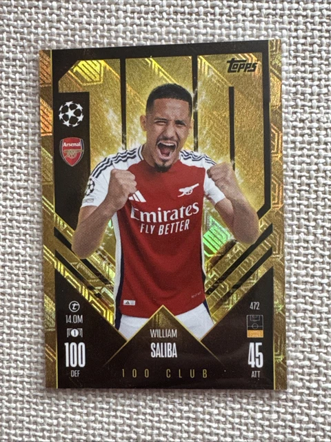 TOPPS MATCH ATTAX 2024/25 William Saliba 100 Hundred Club Card #472 £0.49 - PicClick UK