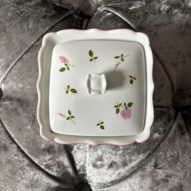 VINTAGE ST MICHAEL Trinket Box Cottage Core Roses 4x4 Inches February ...