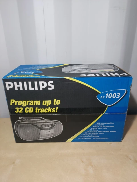 NEW VINTAGE PHILIPS Boombox AZ 1003 CD Radio Cassette Sound Machine ...
