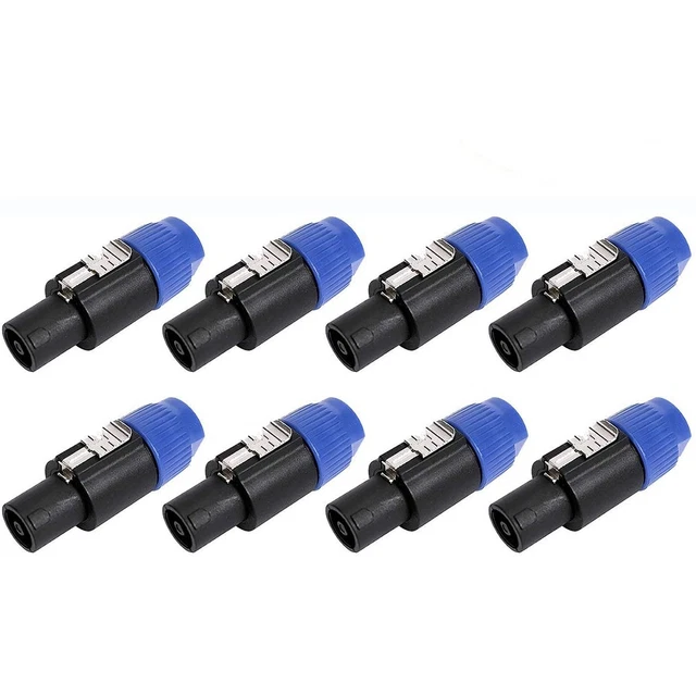 8 PACK AUDIO Cable Adapter Connectors, 4 Pole Audio Speaker Plug ...