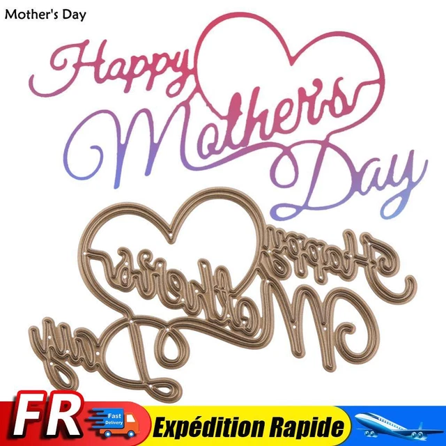 BONNE FÊTE DES mères coupe Die pochoir gaufrage artisanat bricolage Album carte EUR 4,10 ...