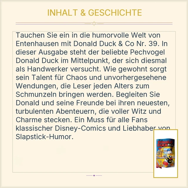 DONALD DUCK & Co Nr. 39 Egmont Ehapa Comic Taschenbuch Deutsch Cartoon ...