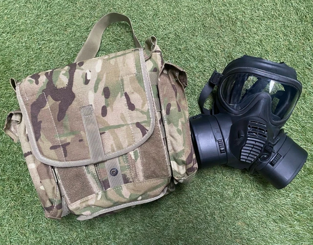 BRITISH ARMY GSR Gas Mask General Service Respirator Size 4 Filters Bag ...