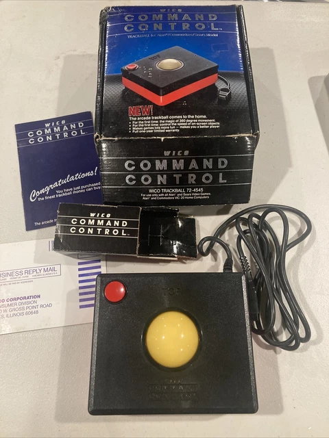 WICO COMMAND CONTROL Arcade Trackball For Atari Commodore Sears CIB ...