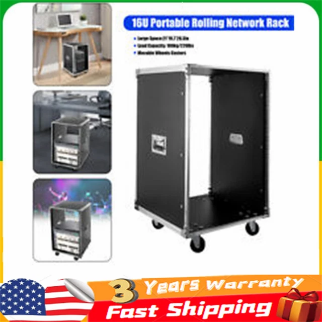 16U SERVER RACK Open Frame Rolling Network Data Rack 19 inch With ...
