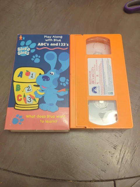 NICK JR BLUE’S Clues ABC’s 123’s VHS Video Orange Tape Nickelodeon Kids ...