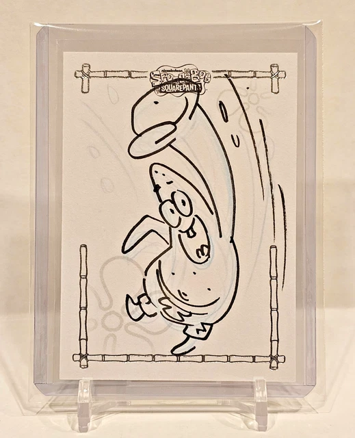 2025 TOPPS CHROME SpongeBob 25th Anniversary 1/1 Doodlebob Sketch Card ...