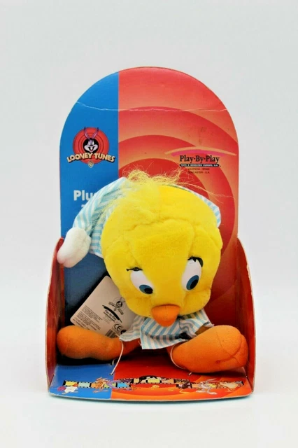 VINTAGE LOONEY TUNES Tweety Pie Plush Soft Toy 1998 Play By Play Boxed ...
