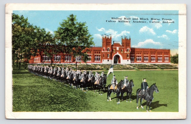 1920S RIDING HALL~BLACK Horse Troop~Culver Military Academy~Indiana VTG ...