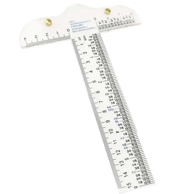 6 INCHES/15CM ACRYLIC Clear T-Square Ruler, Inches and Metric, T Square ...