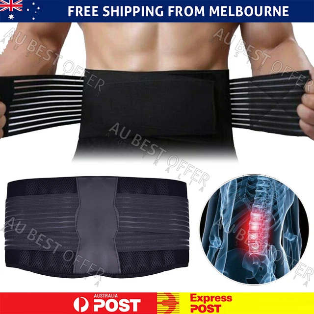LUMBAR LOWER BACK Support Belt Brace Strap Pain Relief Posture Waist ...
