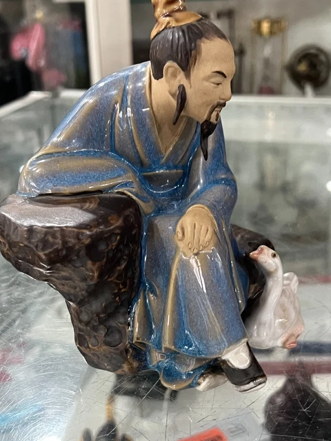 SHIWAN POTTERY CHINESE MUD MAN Sitting With Goose $58.01 - PicClick AU