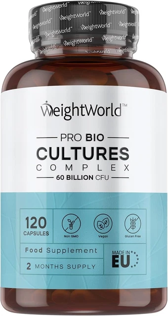 BIO CULTURES COMPLEX Probiotics & Prebiotics- 60 Billion CFU 2 Months ...