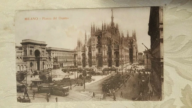 CARTOLINA MILANO PIAZZA del Duomo animata tram formato piccolo SP64 ...