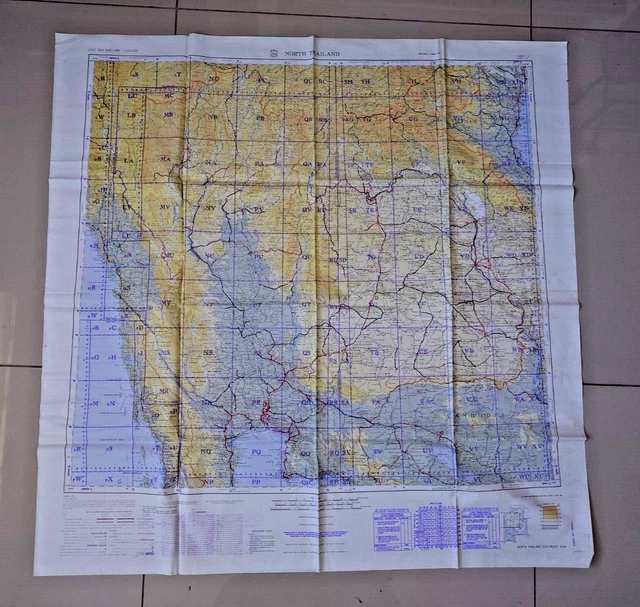 US ARMY MAP 1960s North Thailand Folding Plastic Sheet 3 Series 1306 £ ...