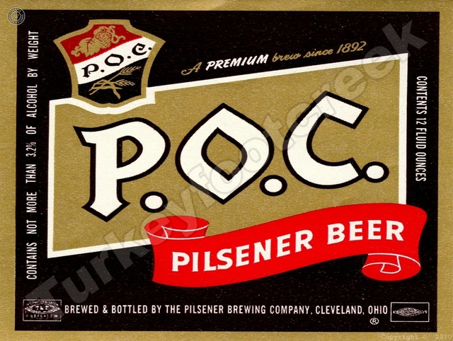 P.O.C. PILSENER BEER Label 9" x 12" Metal Sign $14.99 - PicClick