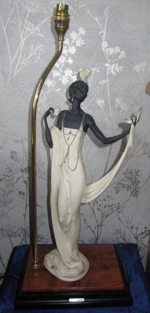 LARGE ART DECO Capodimonte Florence 1920`s Flapper Figural Table Lamp ...