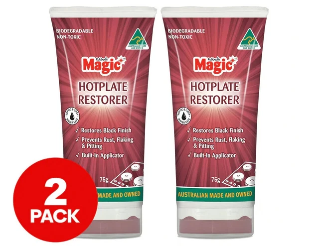 2 X HOTPLATE Magic Cast Iron Hotplate Restorer 75g AU Free Shipping $31 ...