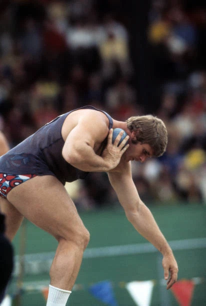 OLYMPIC TRIALS, USA Brian Oldfield in action throwing shot p - 1972 Old ...