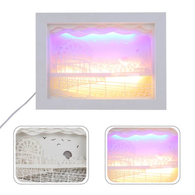 NURSERY NIGHT LIGHT Light Up Shadow Box Paper Sculptures Lamp £10.28 ...