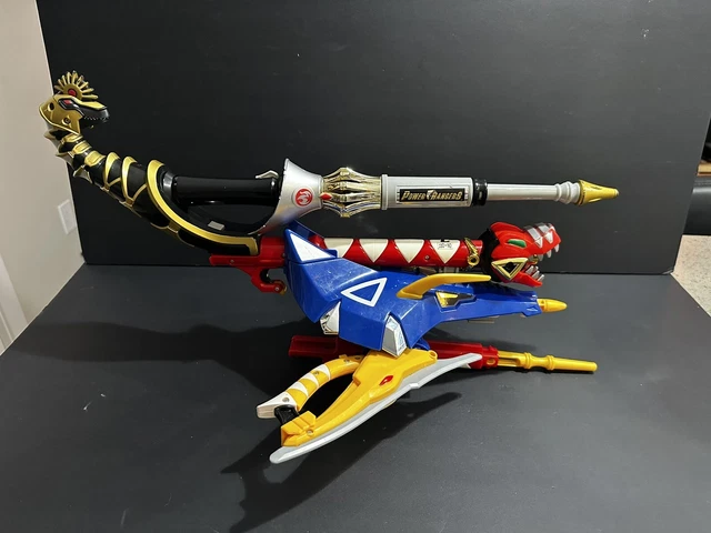 POWER RANGERS DINO Thunder Z-Rex Blaster + Brachio Staff. Working And ...
