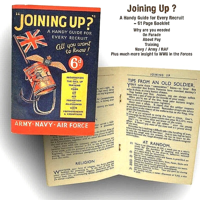 JOINING UP MINI Book Air Force Soldiers Sailors Man Info U Retro C ...