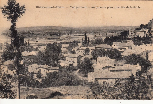 CARTE POSTALE ANCIENNE DRÔME CHATEAUNEUF-SUR-ISERE vue générale quartier sable EUR 3,85 ...