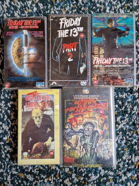 VINTAGE HORROR VHS Video Cassette Tapes Friday 13th Living Dead Ex ...