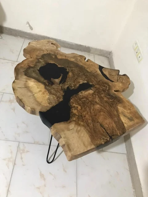 RUSTIC COFFEE DINNING table From Root Burr live edge slab natural wood ...