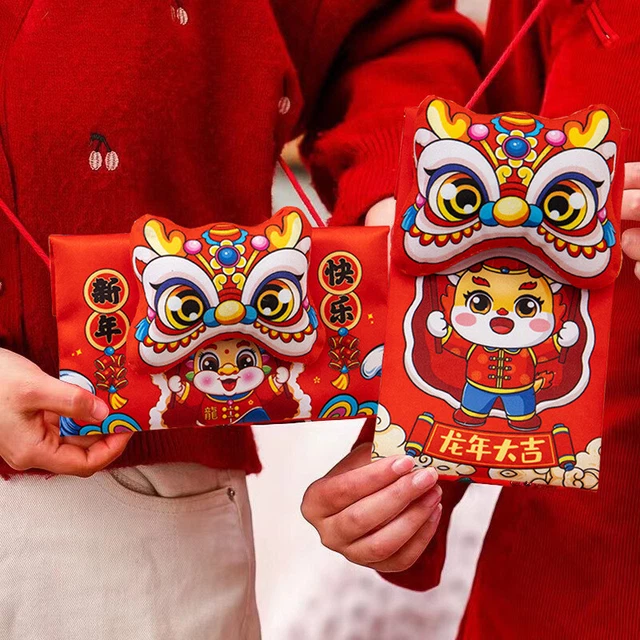 2024 KAWAII RED Packet Chinese Dragon Lunar New Year Red Envelope For ...