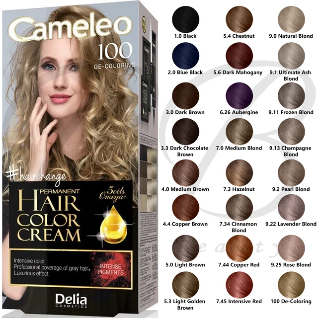 DELIA CAMELEO PERMANENT Hair Color Cream Kit with 5 Oils Omega+ *CHOOSE ...
