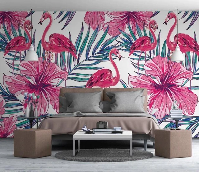 3D FLOWER FLAMINGO 2775 Wallpaper Mural Paper Wall Print Indoor Murals ...
