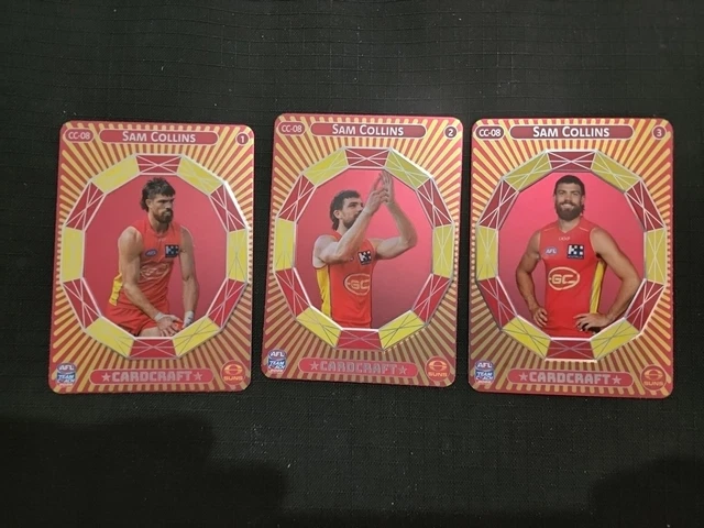 2025 AFL TEAMCOACH Card Craft Gold Coast Sam Collins 3 Card Set $7.50 ...