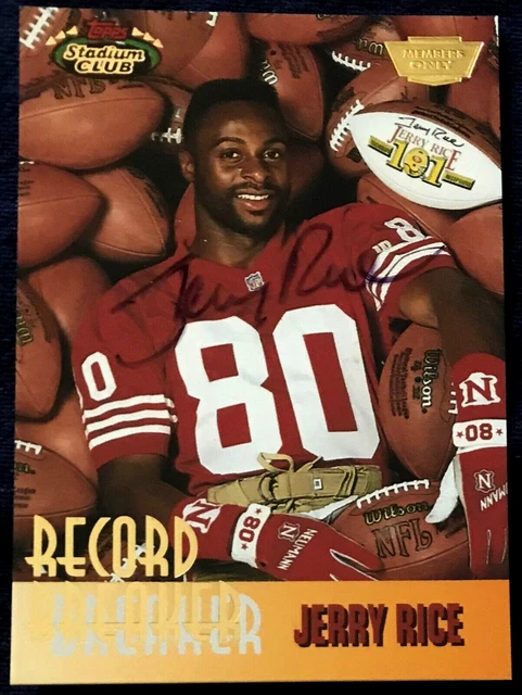 JERRY RICE STADIUM Club Members Only autograph card, 1993 NFL, 49ers ...