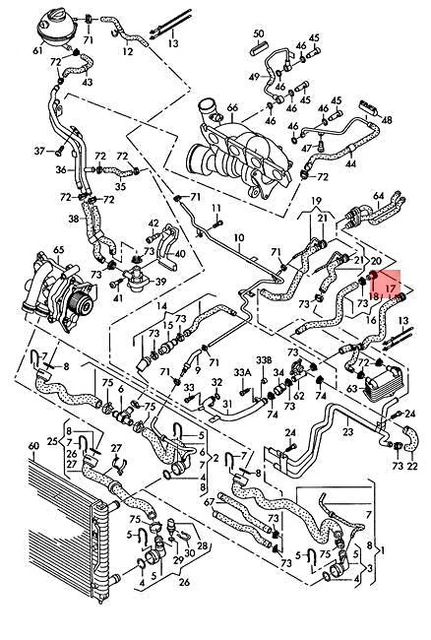 GENUINE AUDI COOLANT Hose With Quick Release Coupling 8J0121073D EUR 87 ...