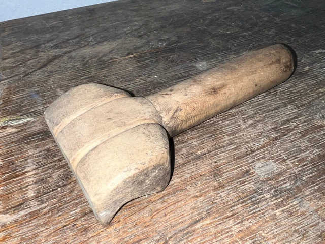 ANTIQUE WOODEN RIGGERS Serving Mallet Tool - Sailmaking Etc - Treen £44 ...