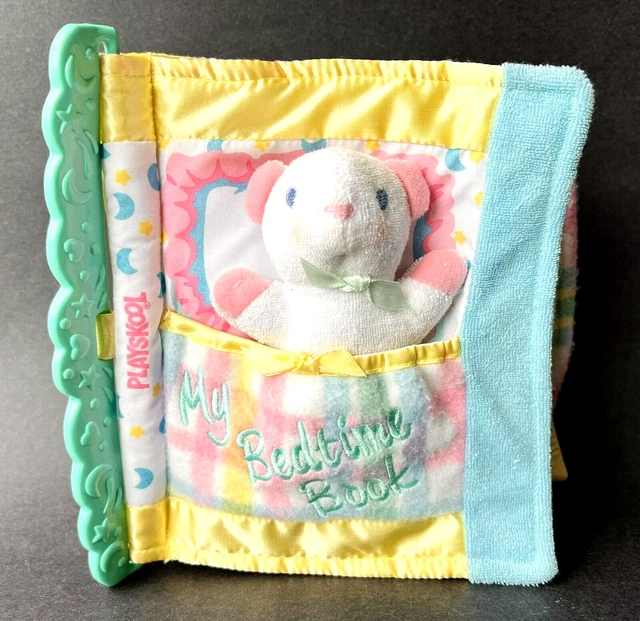 PLAYSKOOL 1996 VTG My Bedtime Book Soft Baby Teddy Bear Pajamas Musical ...
