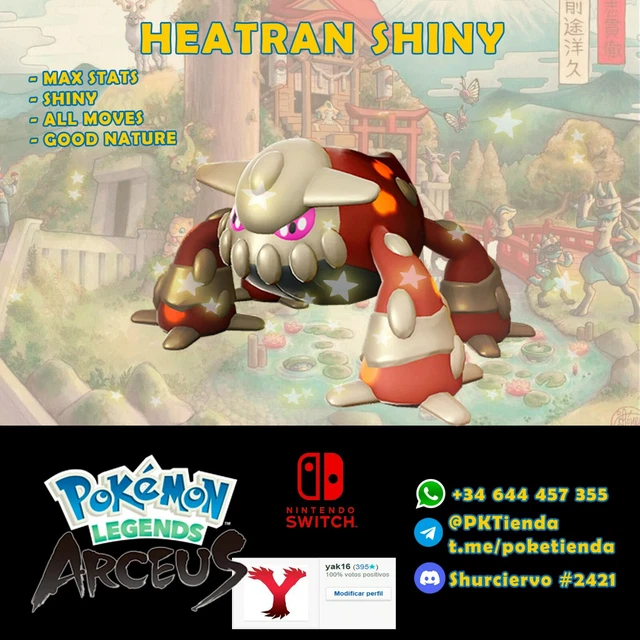 HEATRAN SHINY SET - Pokemon Legends Arceus Leyendas max STATS legendary ...