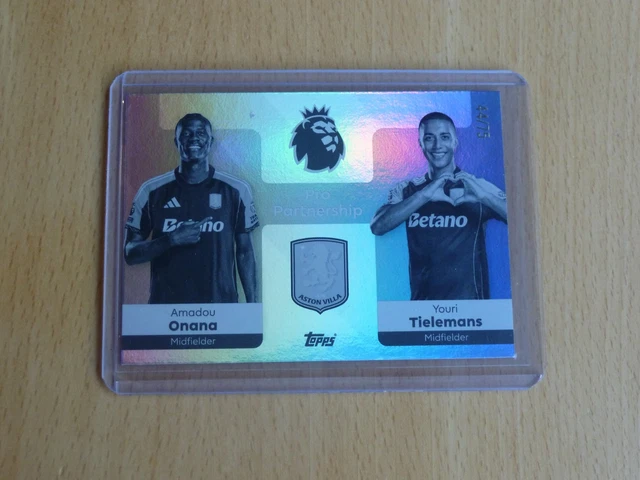 TOPPS PREMIER LEAGUE 2026 Aston Villa Onana & Tielemans Pro Partnership ...