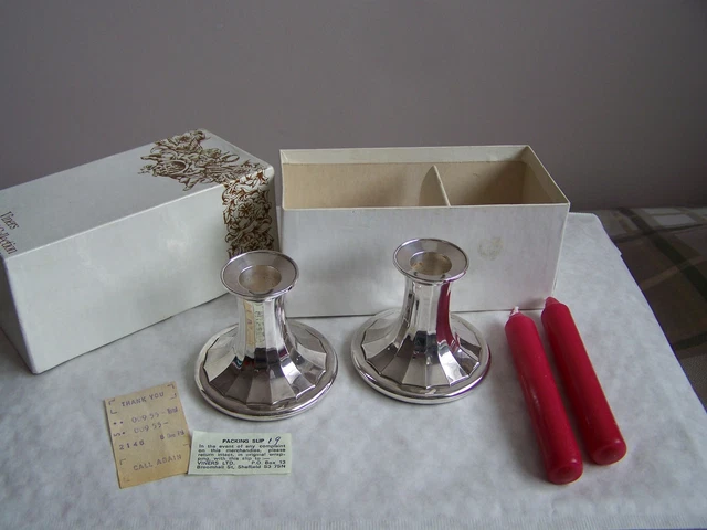 VINTAGE VINERS THE Selwyn Sisters Flambeaux Silver Plate Candlesticks ...