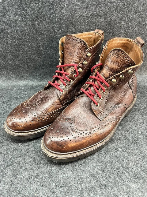 ALLEN EDMONDS ‘LONG Branch’ Brown Wingtip Ankle Boots USA Vibram 6021 ...