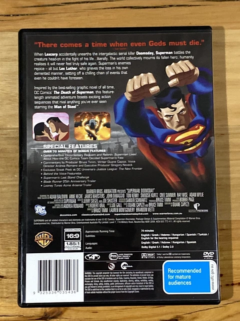 SUPERMAN: DOOMSDAY DC Universe Animated Original Movie DVD, PAL 4, Pre ...