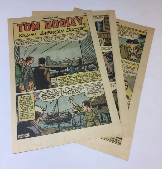 1964 SIX PAGE Bande-Dessinée Story ~ Doctor Tom Dooley ~ Laos, Vietnam ...