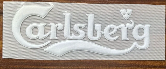 LIVERPOOL CARLSBERG SPONSOR Patch White Flock 3D Repro for Football ...