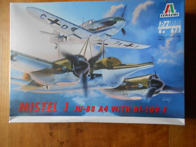 MISTEL 1 JU-88 A4 with Bf-109 F ITALERI 1/72 n°072 NEUF SOUS BLISTER ...
