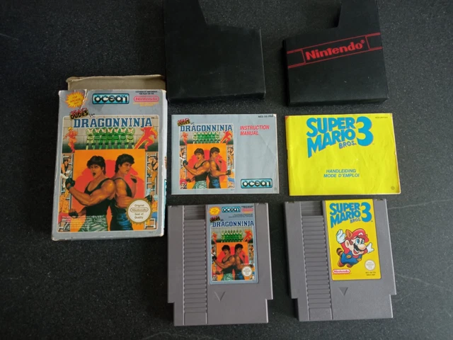LOT NINTENDO NES Super Mario Bros 3 , bad dudes vs dragonninja .Pal EUR ...