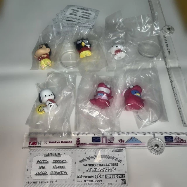 COLLEZIONE PERSONAGGI GACHA Shinchan x Sanrio tutti i 6 tipi set ...