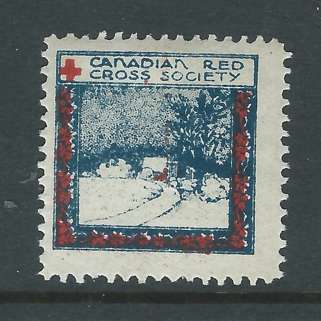 VIGNETTE FRANCE DELANDRE CANADA Red Cross poster stamp Croix Rouge ...