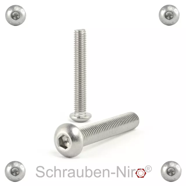 LINSENKOPFSCHRAUBEN DIN ISO 7380 M8 - M10 Edelstahl A2 V2A VA Innensechskant ISK EUR 4,23 ...