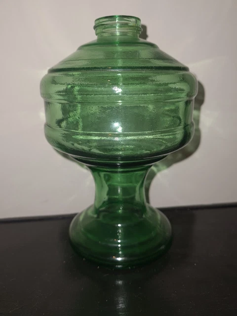 ANTIQUE VINTAGE GREEN Glass kerosene oil Lamp base vase pot jar decor ... ANTIQUE VINTAGE GREEN Glass kerosene oil Lamp base vase pot jar decor ...